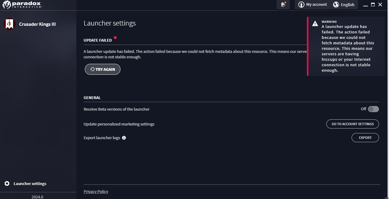 Launcher v2 problems | Paradox Interactive Forums